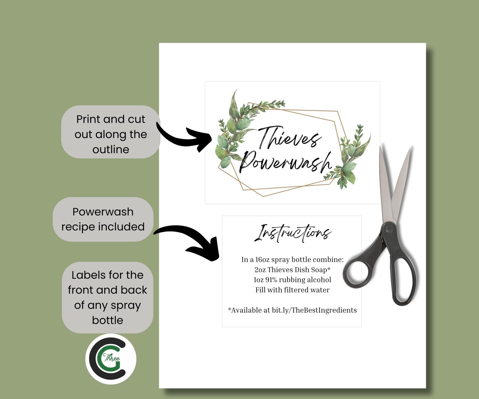 Printable Thieves Powerwash Label: DIY Cleaning Supply Tag (digital ...