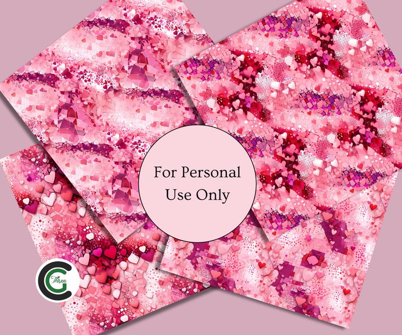 Printable Valentine's Day Digital Paper - Love-themed Patterns for ...