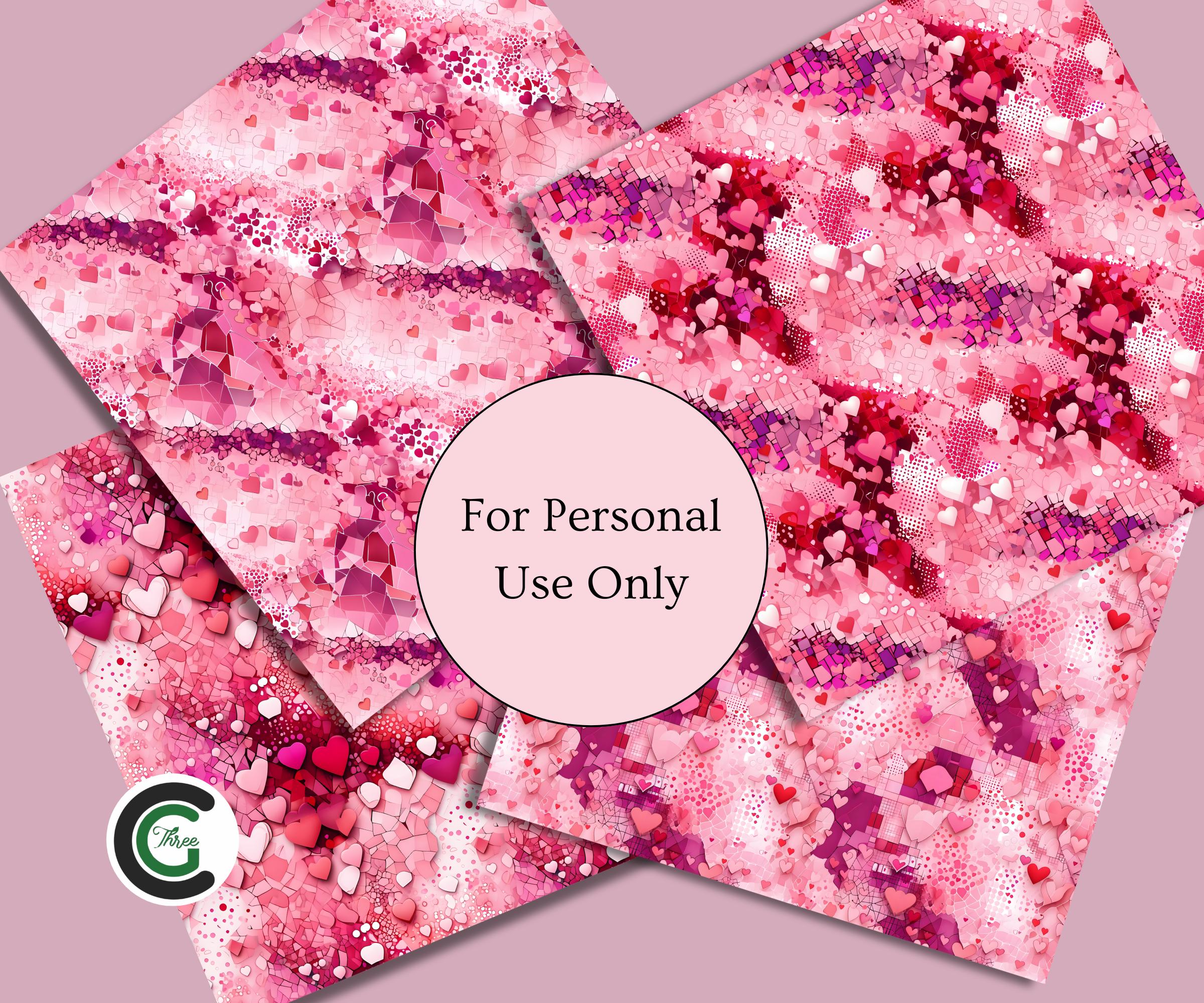 Printable Valentine's Day Digital Paper - Love-themed Patterns for ...