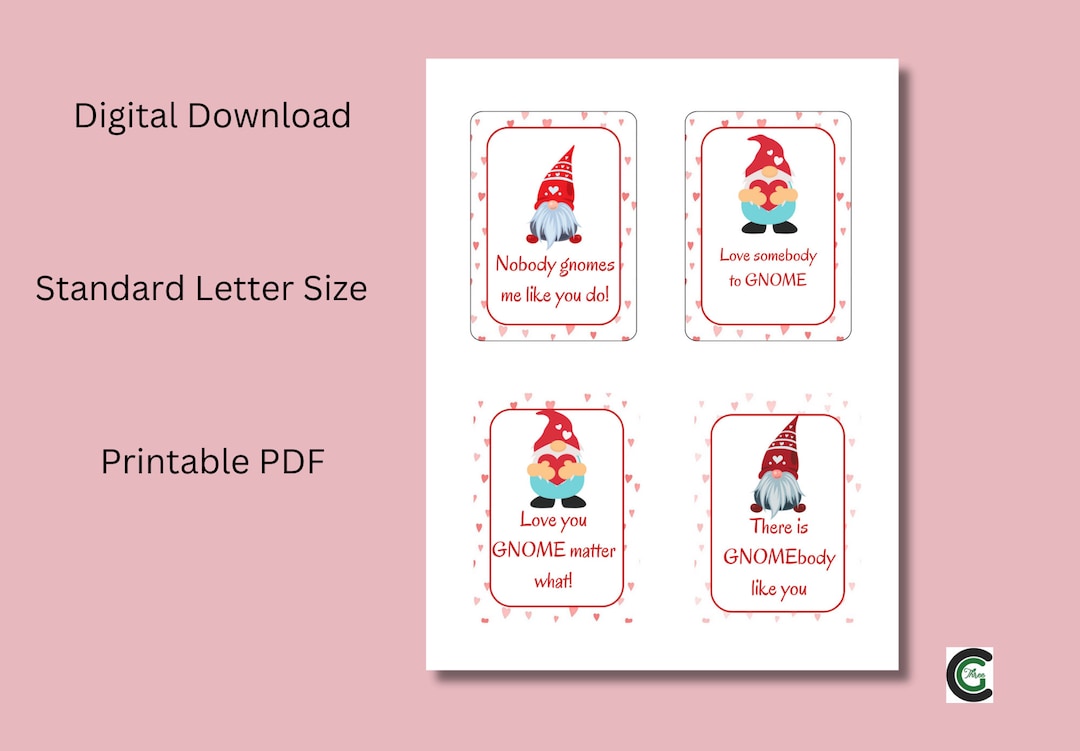 Printable Gnome Valentines - Etsy