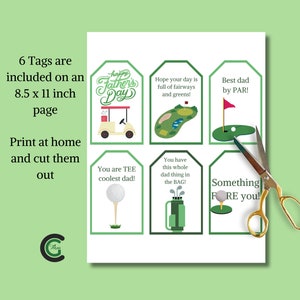 Printable Golf Gift Tags for Dad - Father's Day (PDF Download) - Etsy
