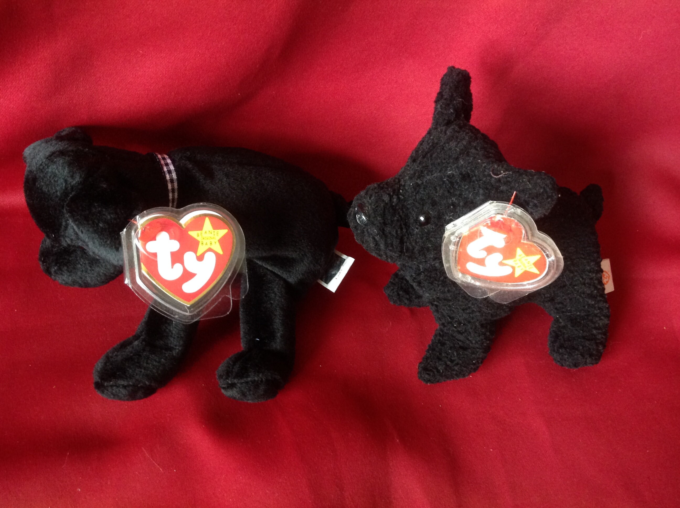 TY Beanie Babies Retired Vintage 1996 Dogs X 2 Luke Scotty Black ...