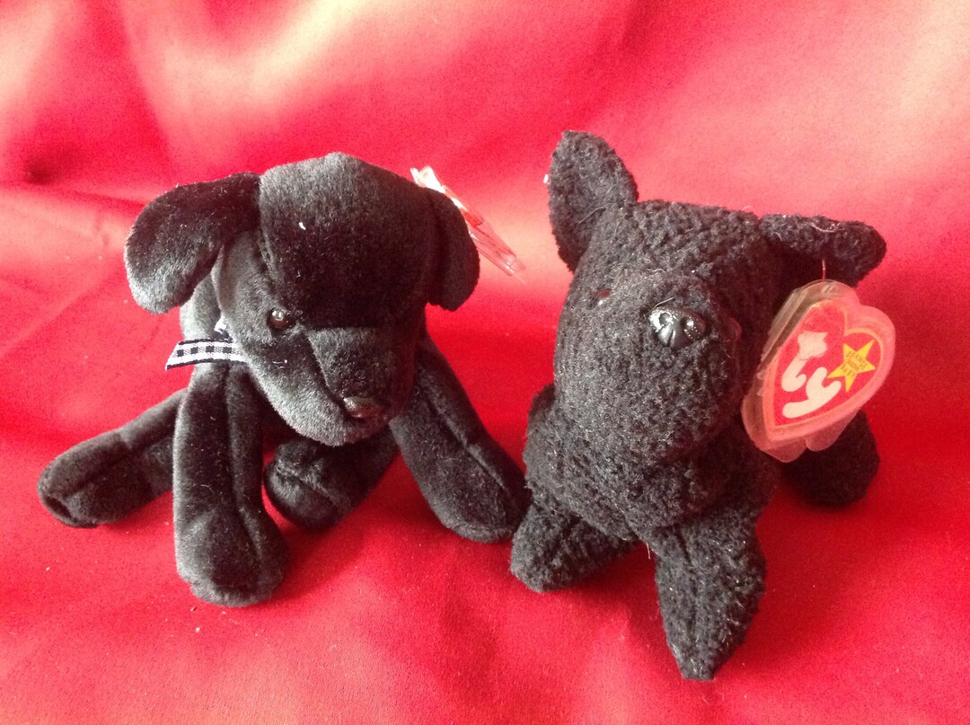 TY Beanie Babies Retired Vintage 1996 Dogs X 2 Luke Scotty Black ...