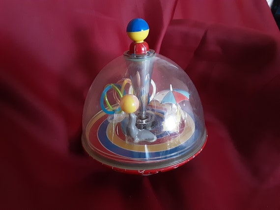 LBZ Spinning Top Musical Circus 1950s Push Top Action Animals Vintage Toy Memories Collectable Gift Etsy UK