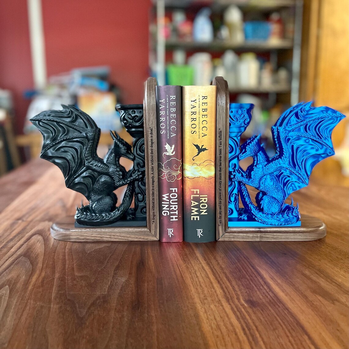 Fourth Wing Inspired Dragon Book Ends Tairn and Sgaeyl Pair - Etsy