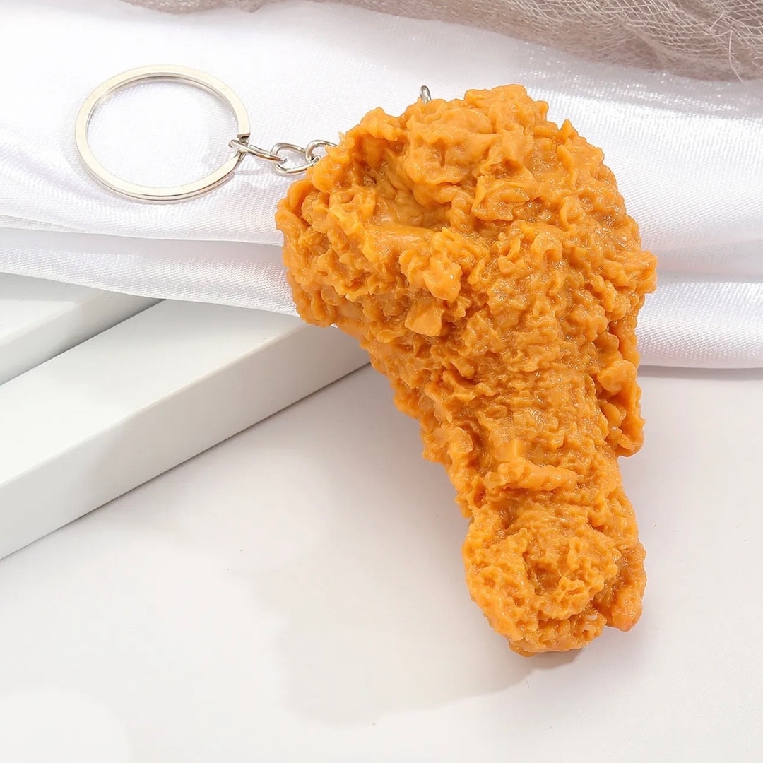 Fried Chicken Drumstick Keychain Funny Novelty Gift Crispy - Etsy