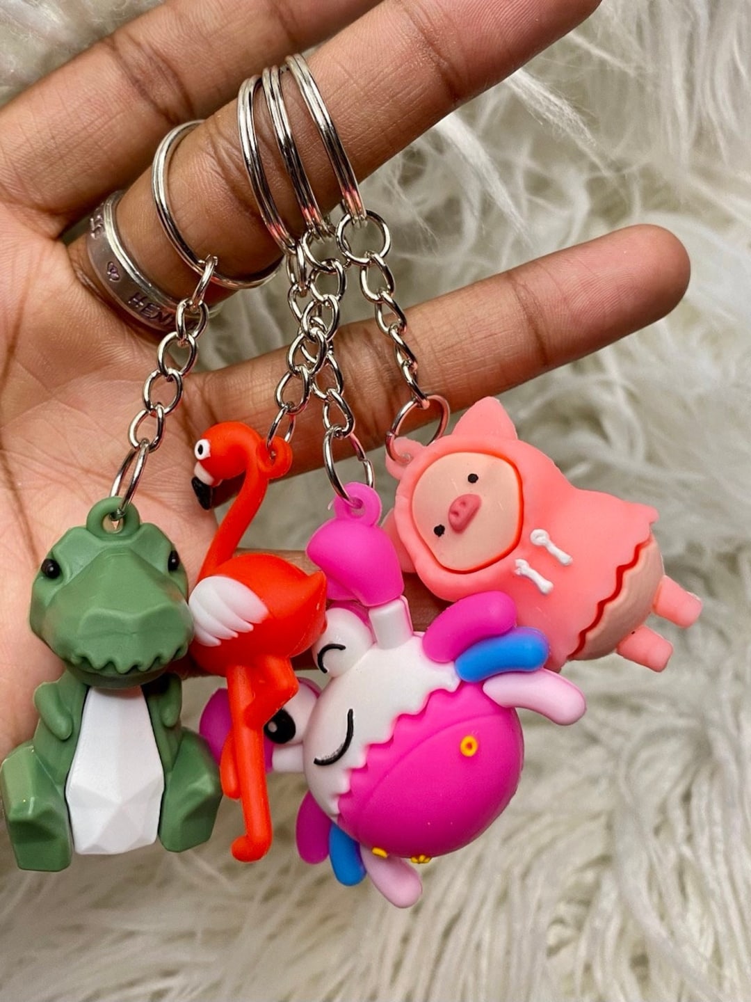 Kawaii Cute Animal Keychains PVC 3D Handmade Backpack - Etsy