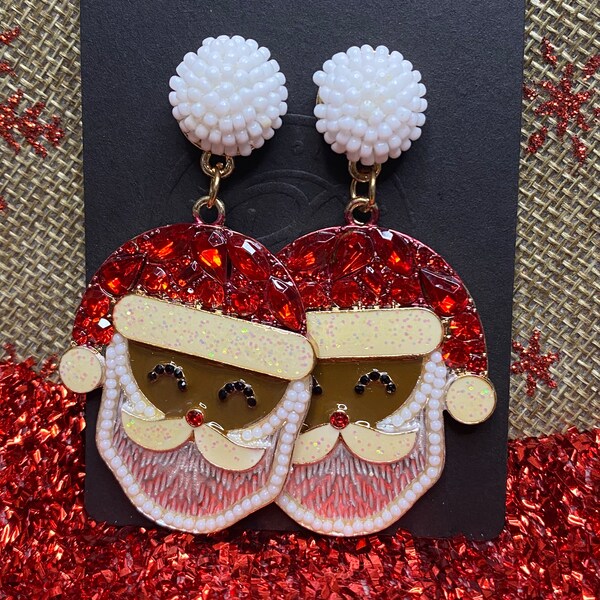 Santa Claus Earrings - Etsy