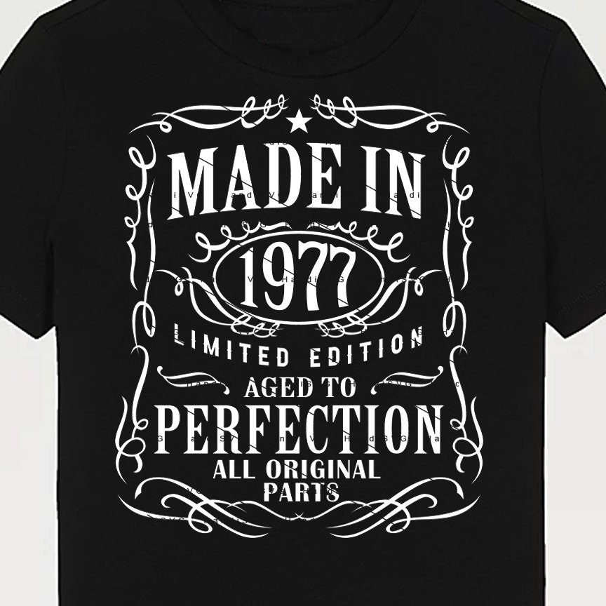 1977 Birthday SVG PNG 1977 Birthday Vintage 1977 Aged to Perfection ...