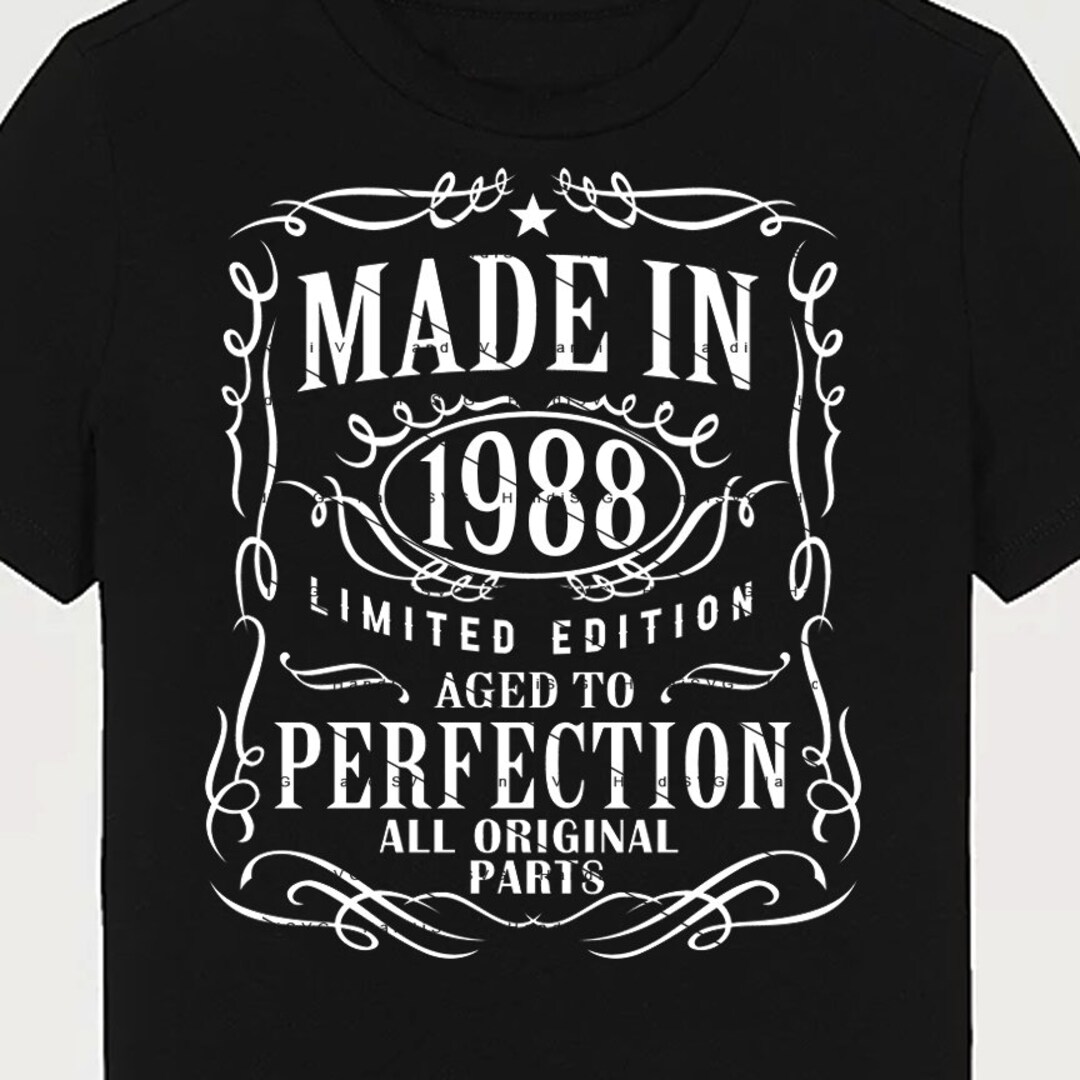 1988 Birthday SVG PNG 1988 Birthday Vintage 1988 Aged to Perfection ...