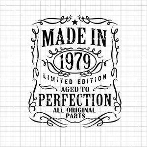 1979 Birthday SVG PNG 1979 Birthday Vintage 1979 Aged to Perfection ...