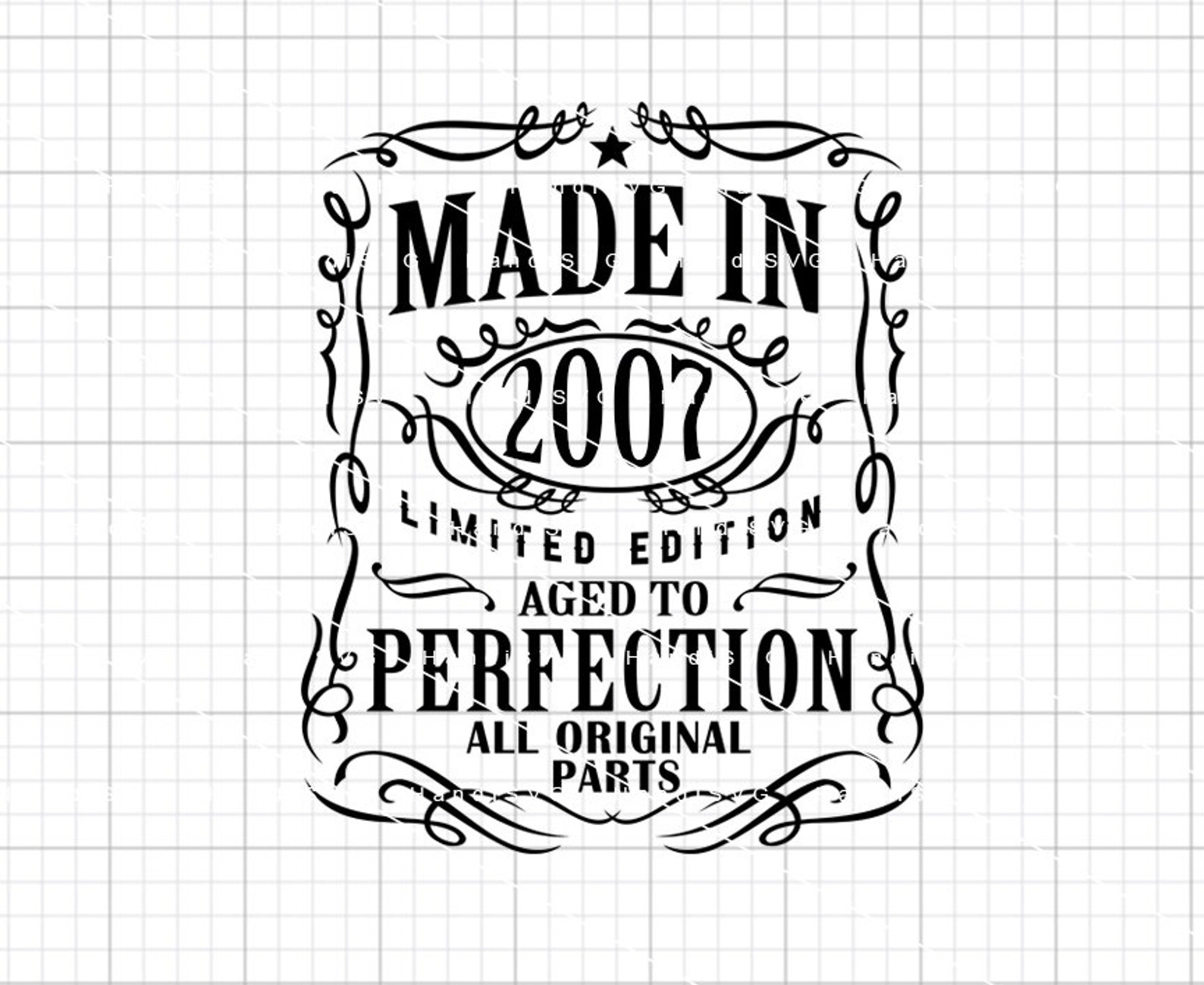 2007 Birthday SVG PNG 2007 Birthday Vintage 2007 Aged to Perfection ...