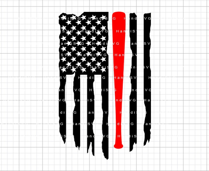 USA Baseball Flag Cut File SVG PNG Baseball Player - Etsy