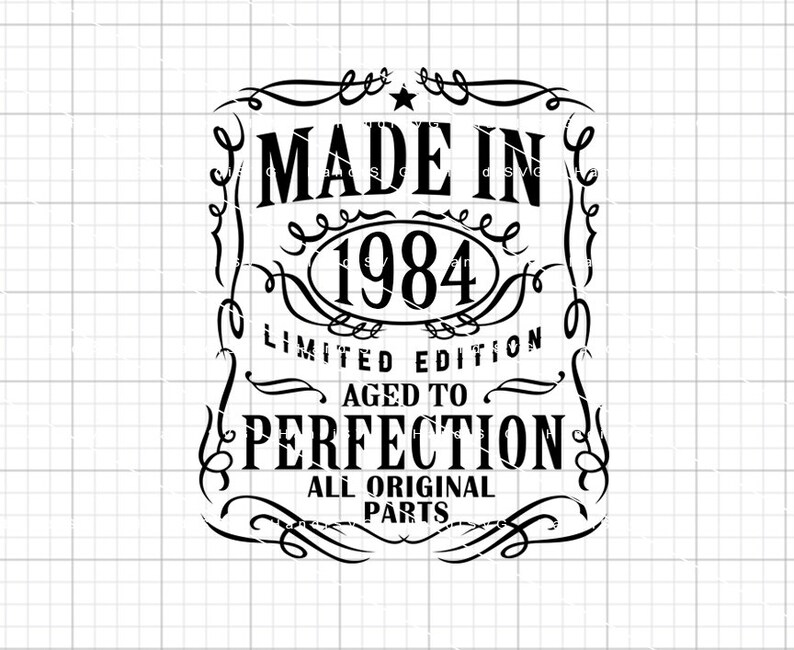 1984 Birthday SVG PNG 1984 Birthday Vintage 1984 Aged to Perfection ...