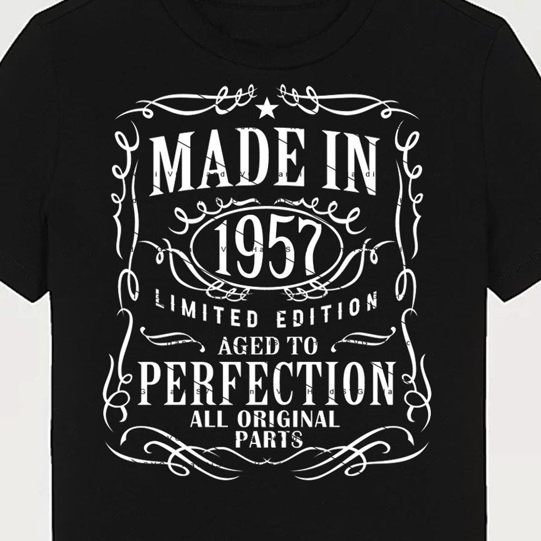 1957 Birthday SVG PNG 1957 Birthday Vintage 1957 Aged to Perfection ...