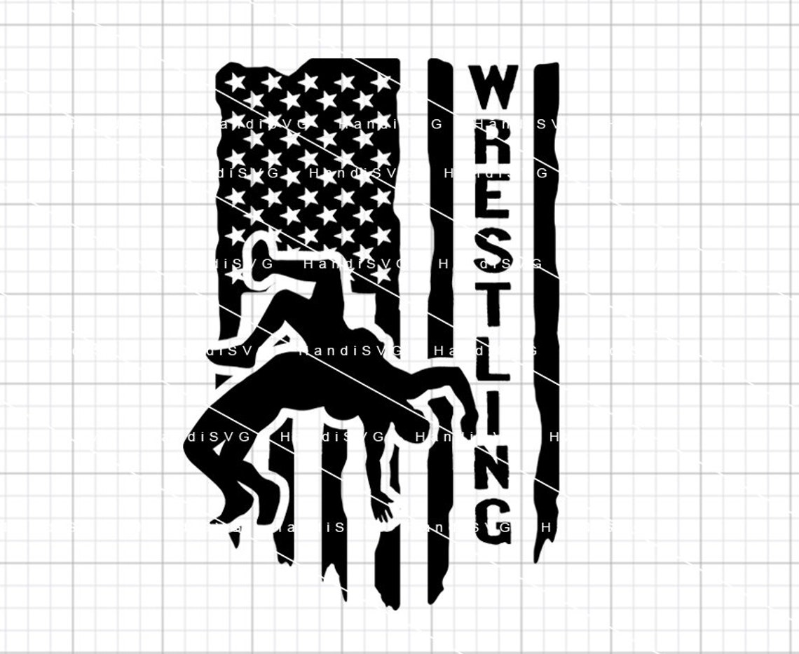 USA Flag Wrestling SVG Wrestling PNG Wrestling Cut File Wrestler ...