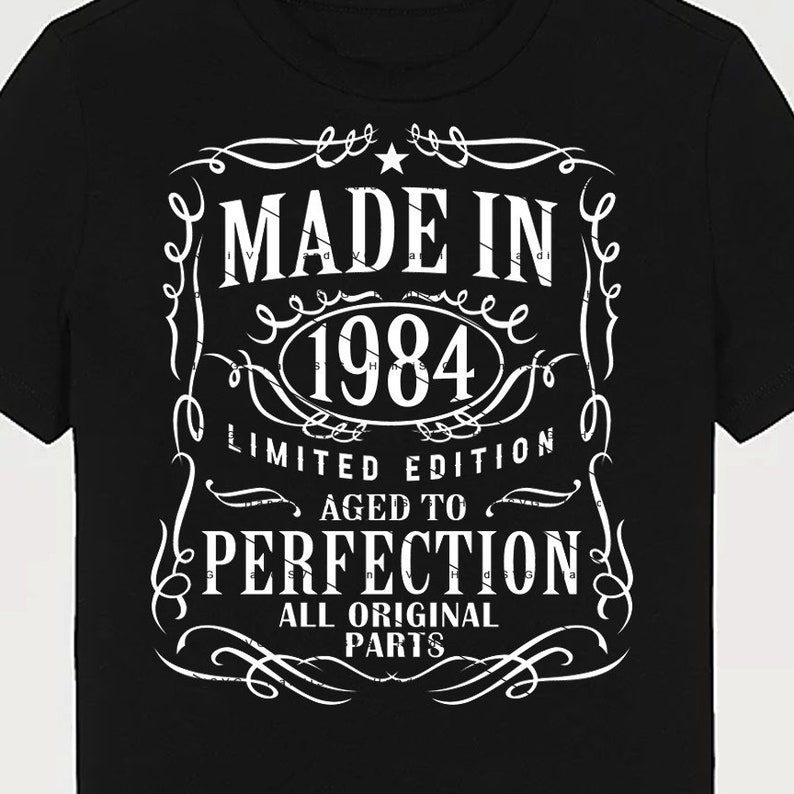 1984 Birthday SVG PNG 1984 Birthday Vintage 1984 Aged to Perfection ...