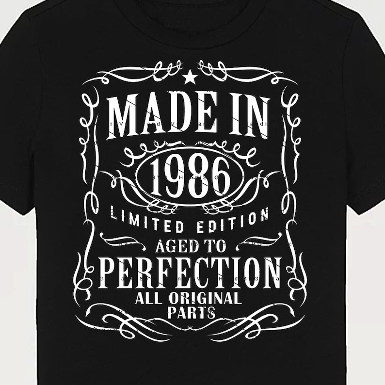 1986 Birthday SVG PNG 1986 Birthday Vintage 1986 Aged to Perfection ...