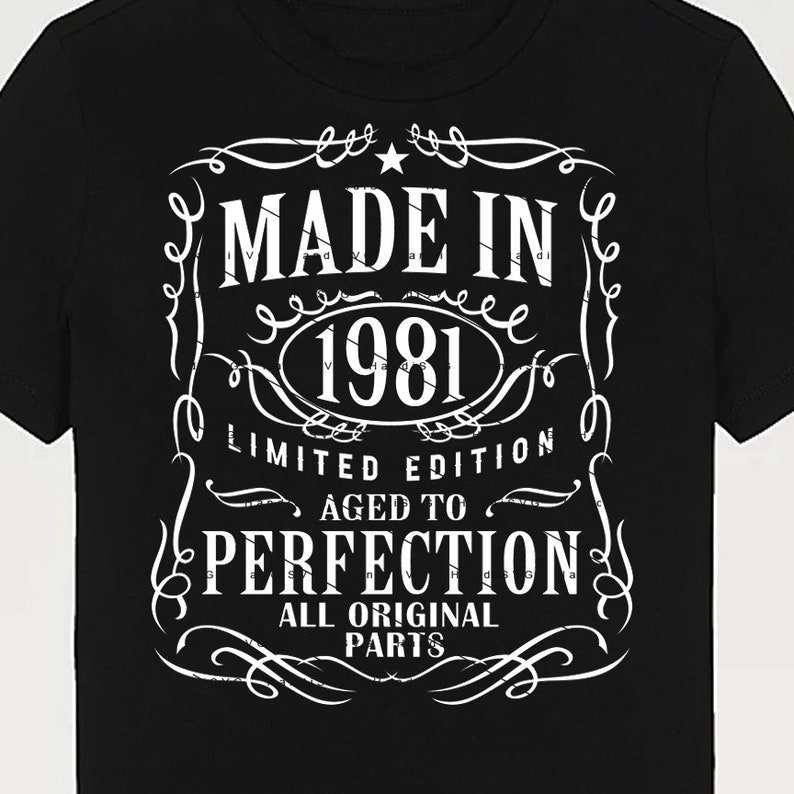 1981 Birthday SVG PNG 1981 Birthday Vintage 1981 Aged to Perfection ...