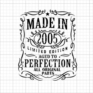 2005 Birthday SVG PNG 2005 Birthday Vintage 2005 Aged to Perfection ...