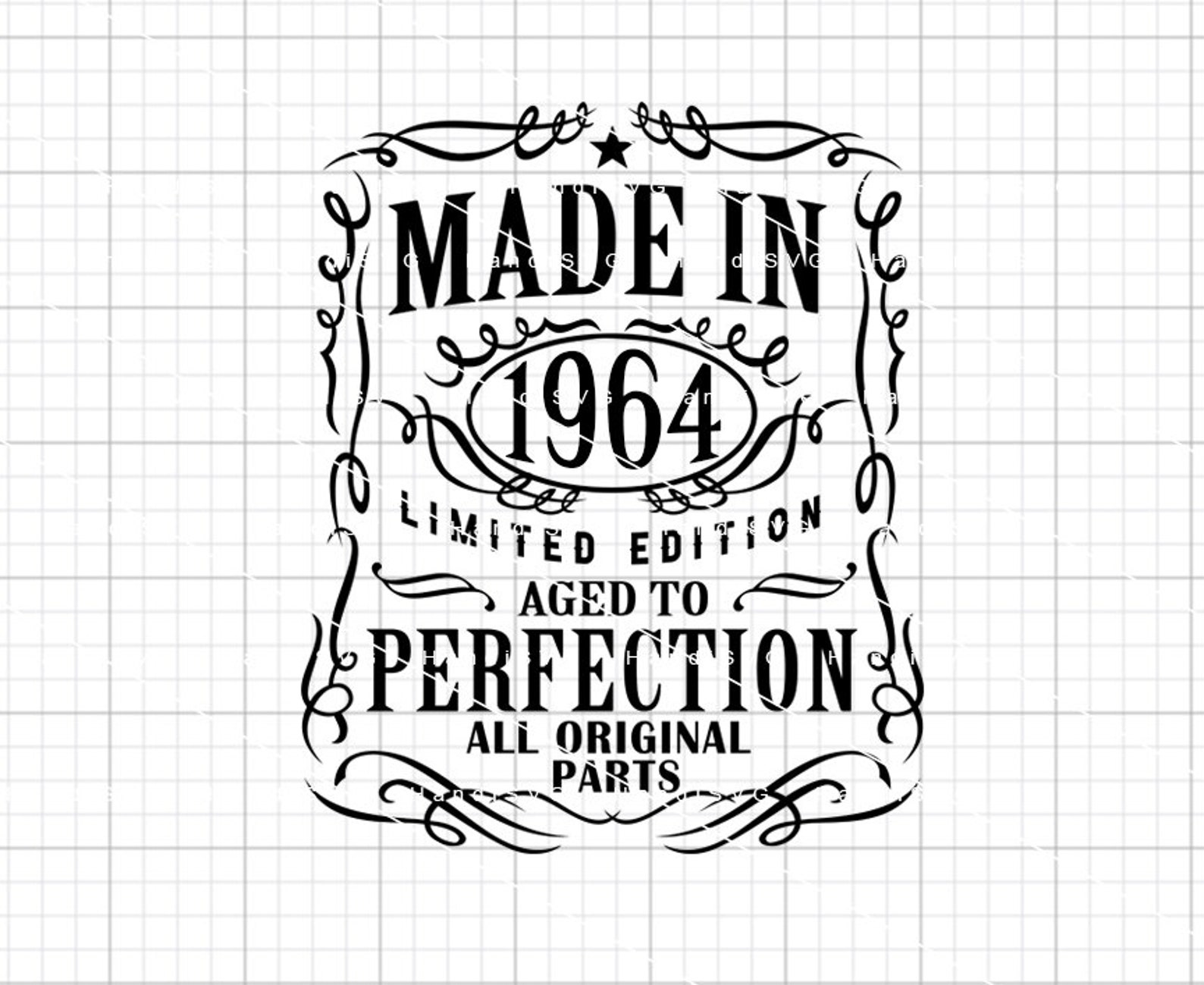 1964 Birthday SVG PNG 1964 Birthday Vintage 1964 Aged to Perfection ...