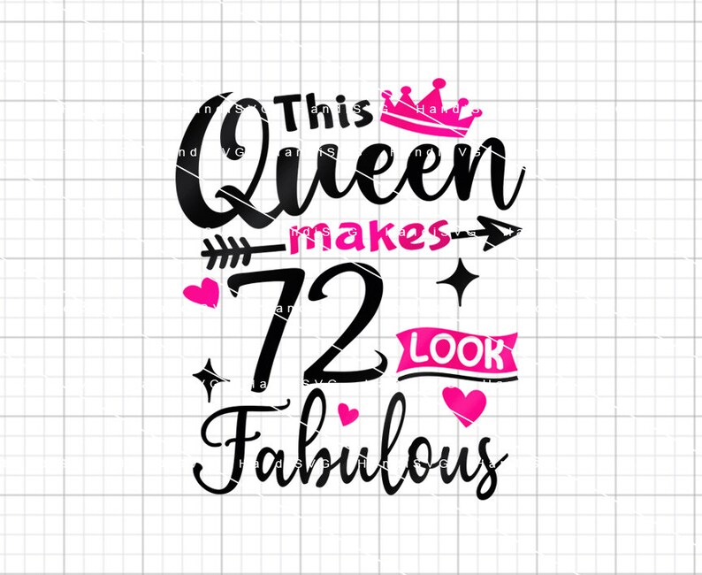 This Queen Makes 72 Look Fabulous SVG 72 Years Old 72nd Birthday PNG ...