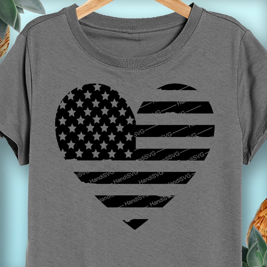 Usa Flag Heart SVG Flag Heart Cut File PNG Patriotic Design - Etsy ...