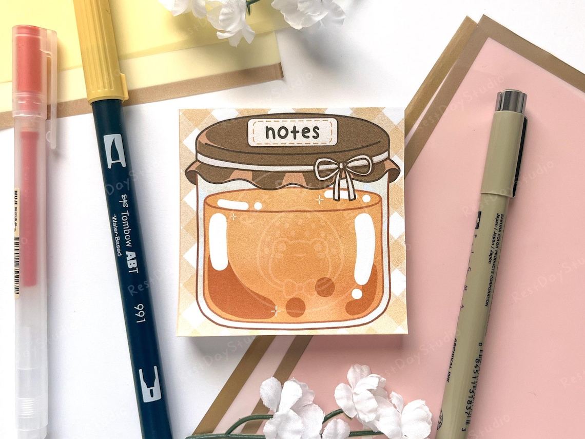 Cute Honey Bee 3x3 Small Sticky Note Kawaii Aesthetic Handmade ...