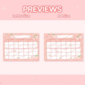 PRINTABLE CALENDAR | Pink Peaches | Cute Digital Monthly Calendar ...