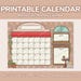 PRINTABLE CALENDAR Pink Peaches Cute Digital Monthly Calendar Instant ...