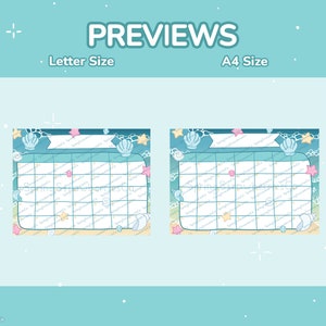 PRINTABLE CALENDAR | Ocean Waves | Cute Digital Monthly Calendar ...