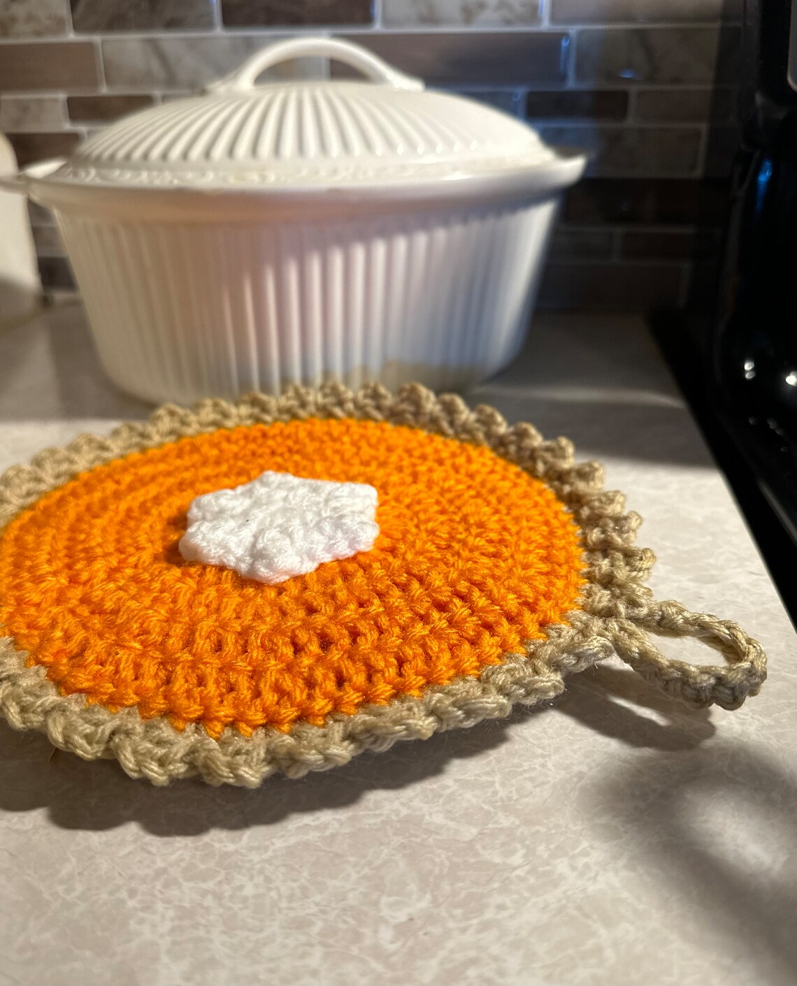 Crochet Pumpkin Pie Pot Holder - Etsy