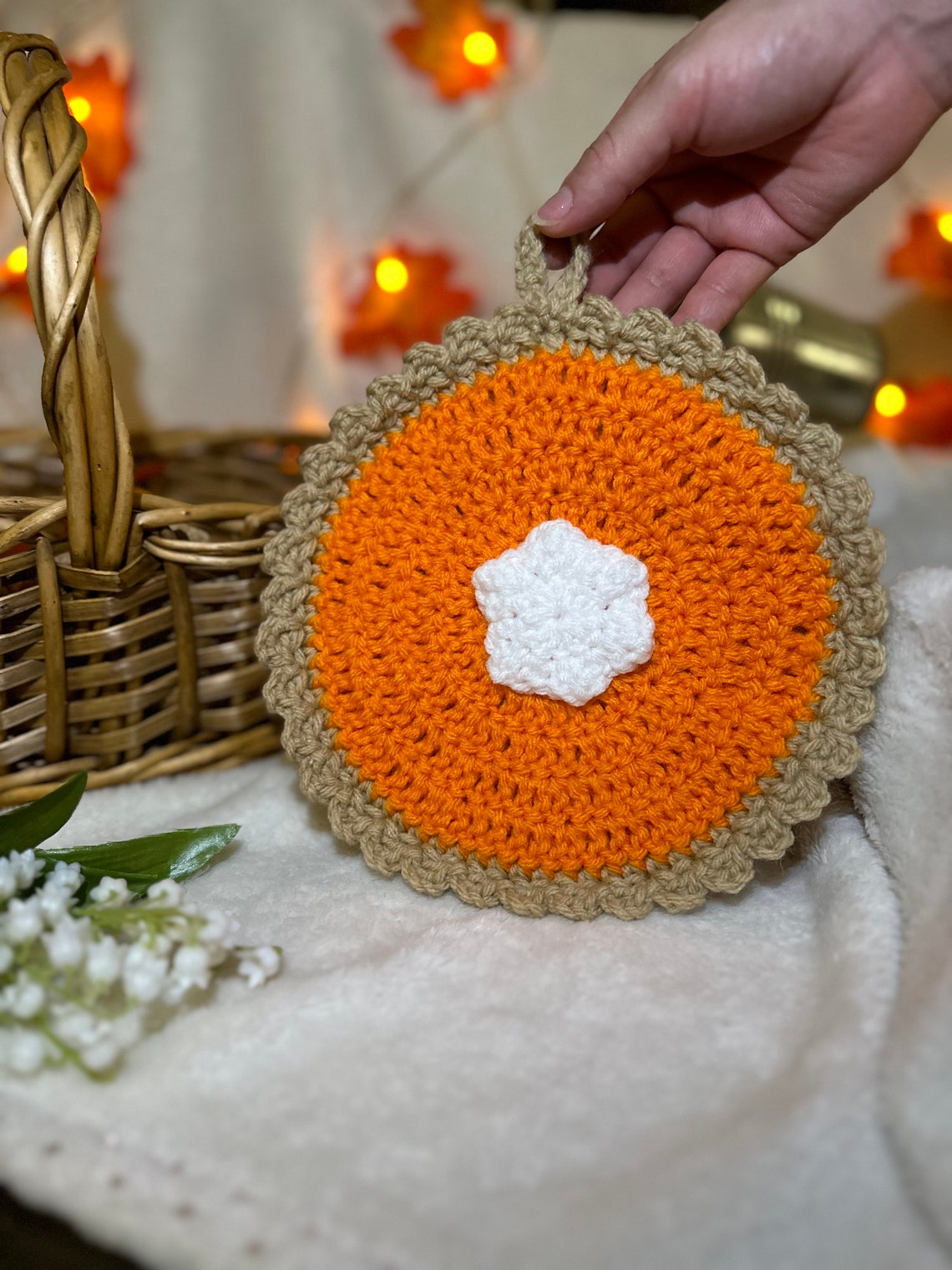 Crochet Pumpkin Pie Pot Holder - Etsy
