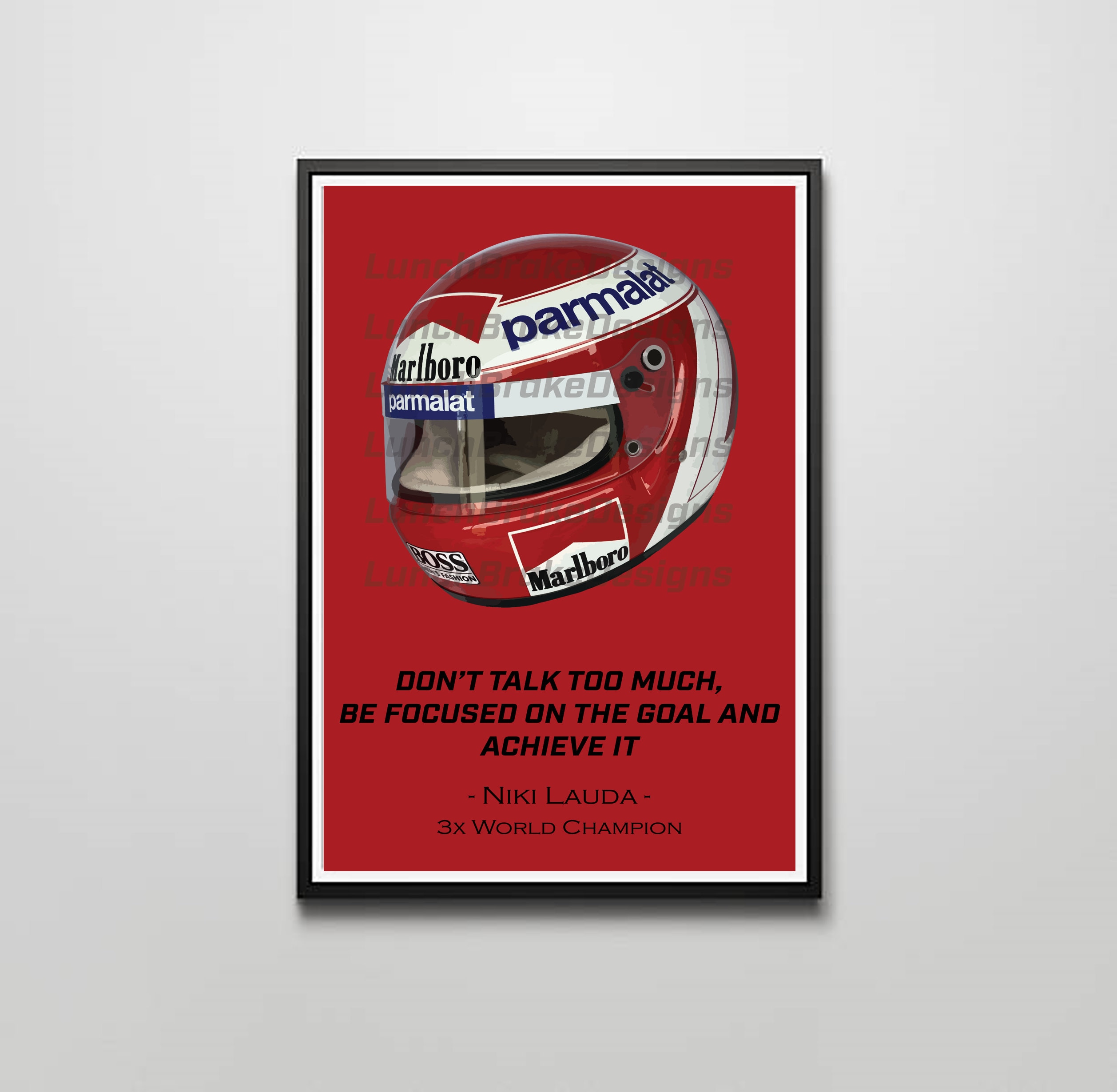 Niki Lauda Helmet Quote F1 Print - Etsy