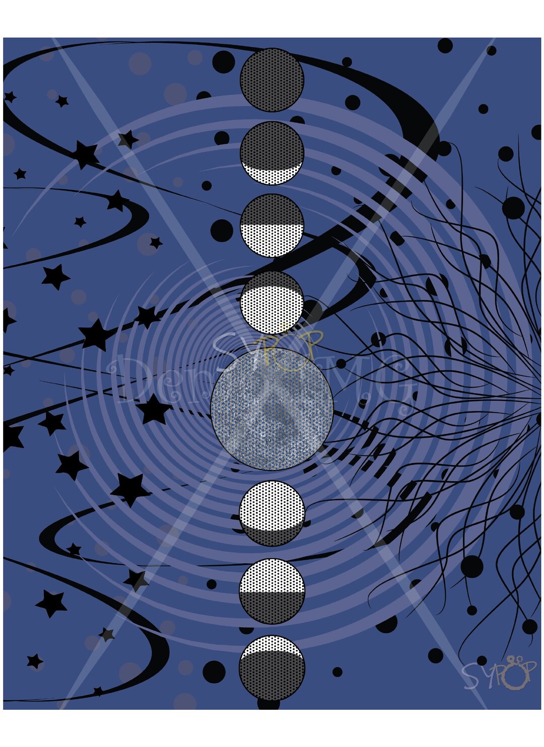 Blue Moon Phases Small Poster 8x10 - Etsy