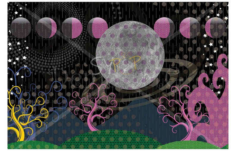 Phases of the Pink Moon Poster 24x36 - Etsy