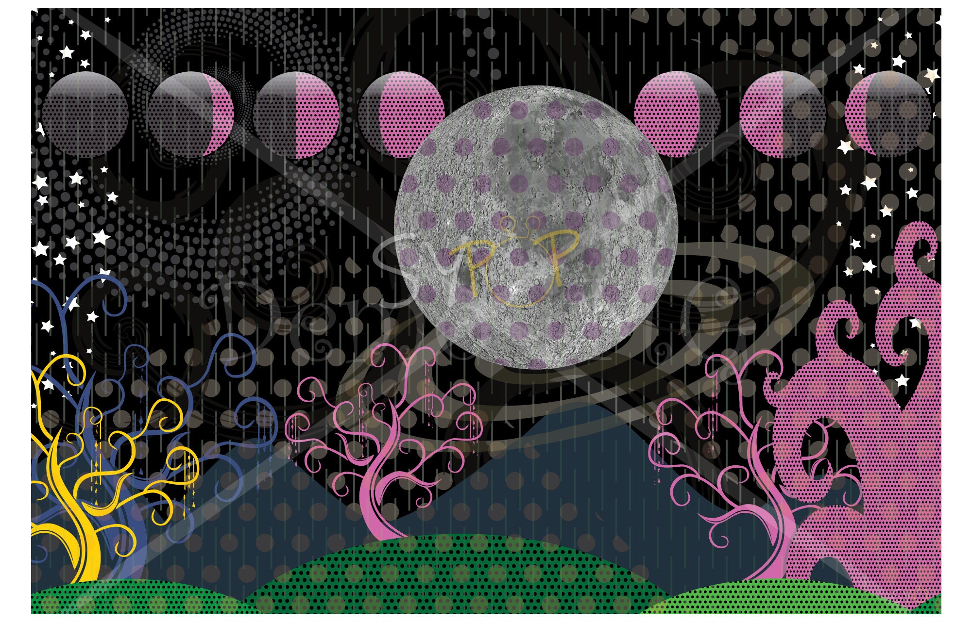 Phases of the Pink Moon Poster 24x36 - Etsy