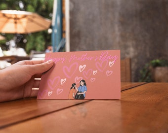 Mother and Daughter Mother's Day Digital Download Postcard - Etsy