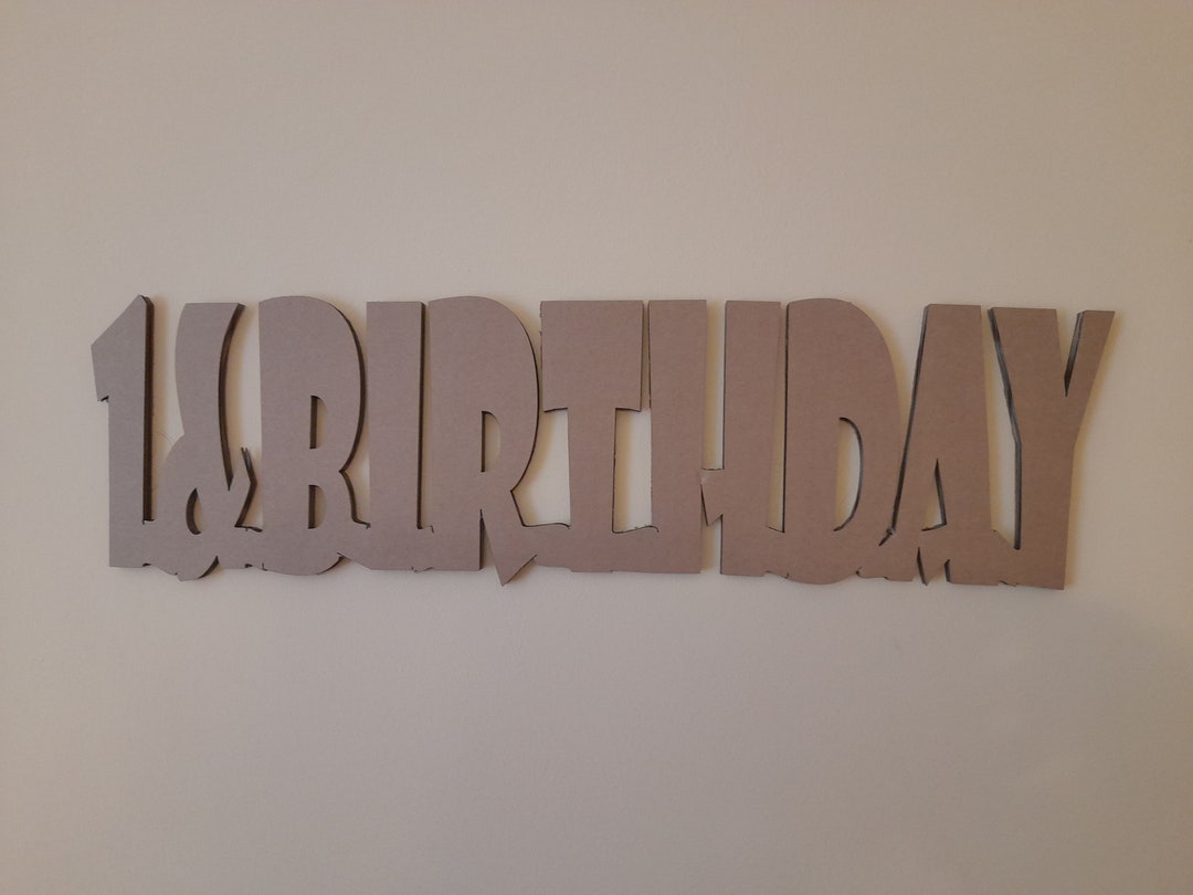 1&birthday - Cardboard Cutout, Wall Decor, Birthday Decor, Wall Art ...