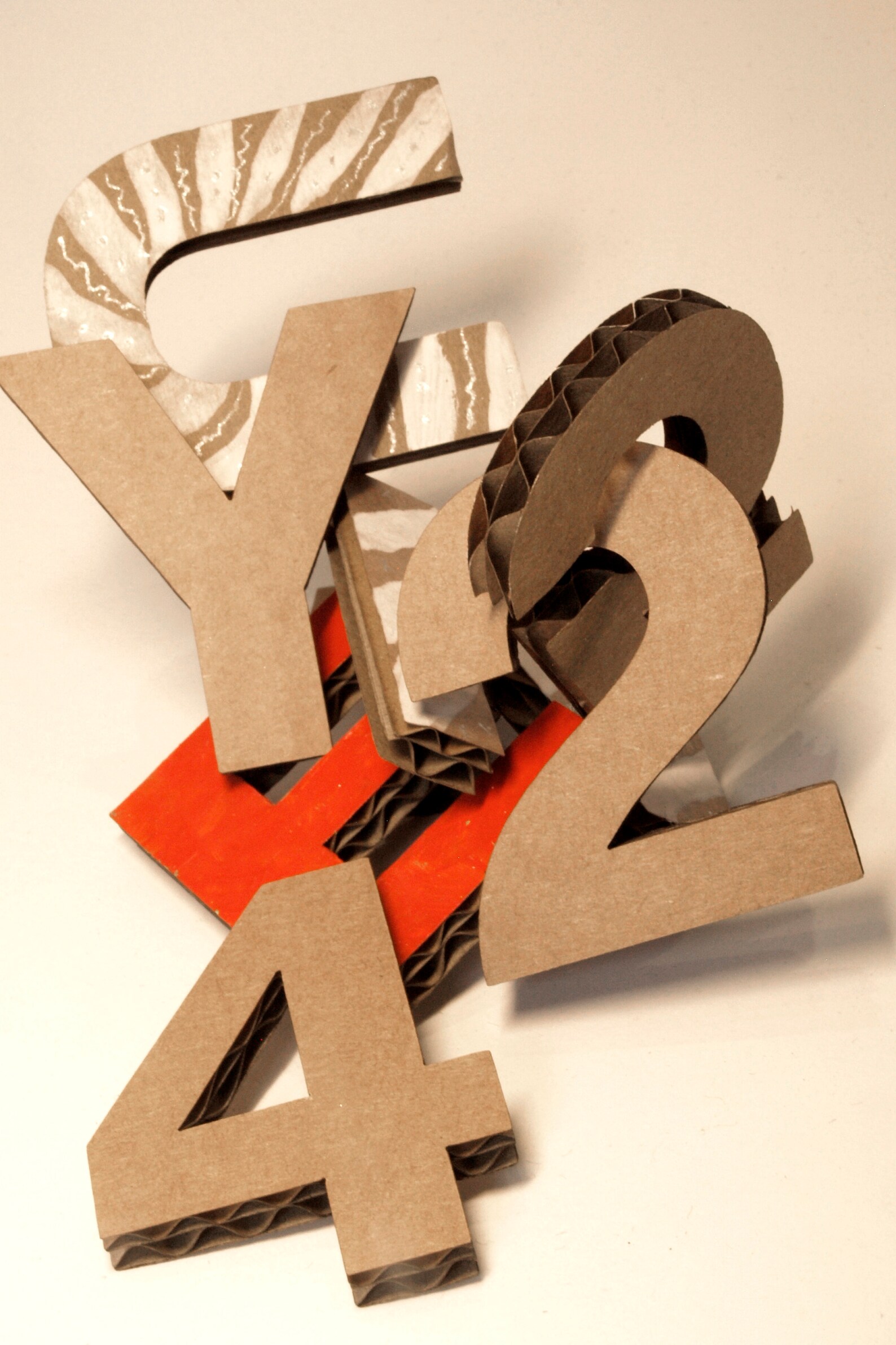 Cardboard Letters and Numbers. Alphabet. Set of 26 Letters 10 Digits ...