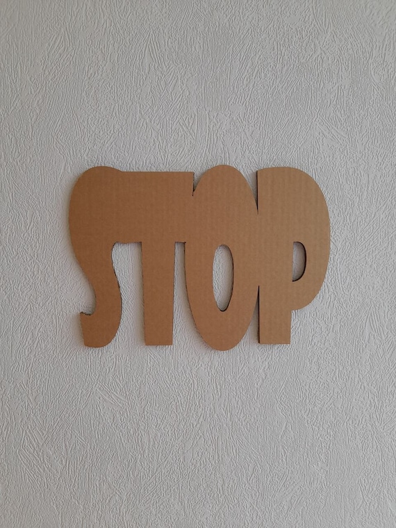 STOP Cardboard Cutout Wall Decor Home Decor Wall Art - Etsy