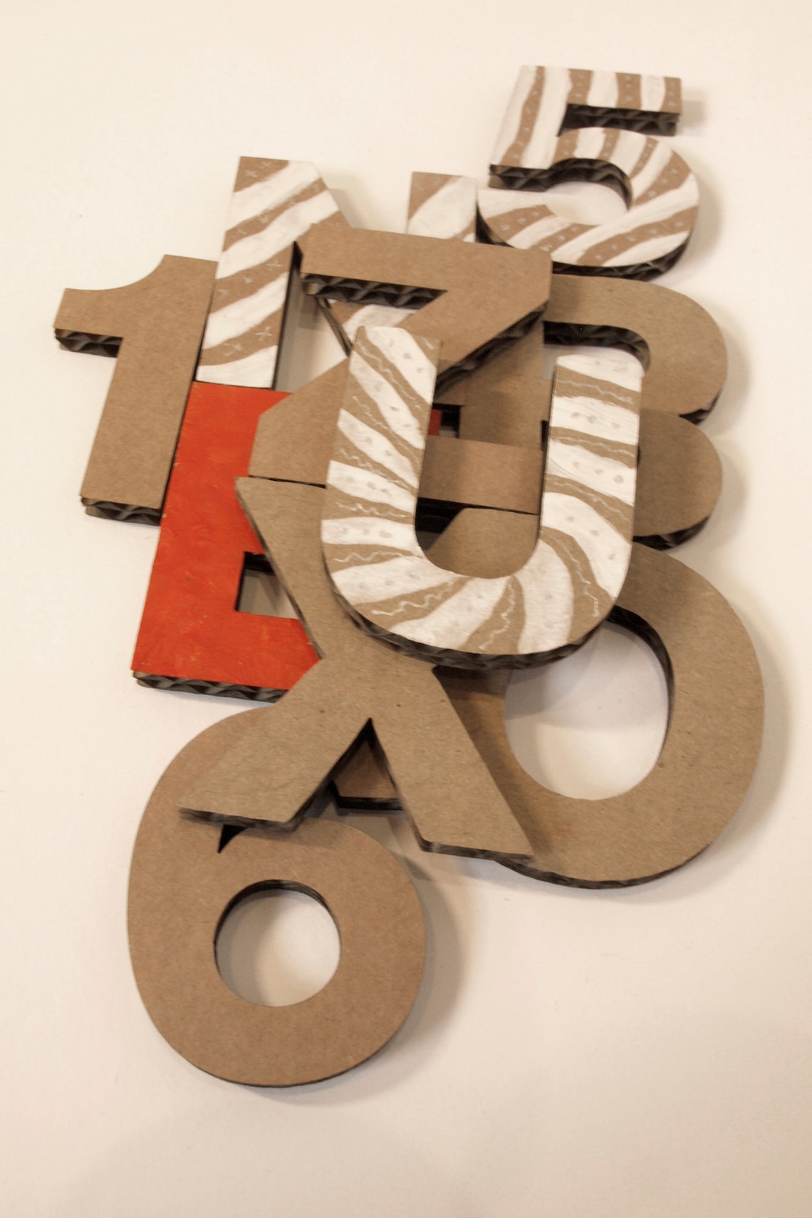 Cardboard Letters and Numbers. Alphabet. Set of 26 Letters 10 Digits ...