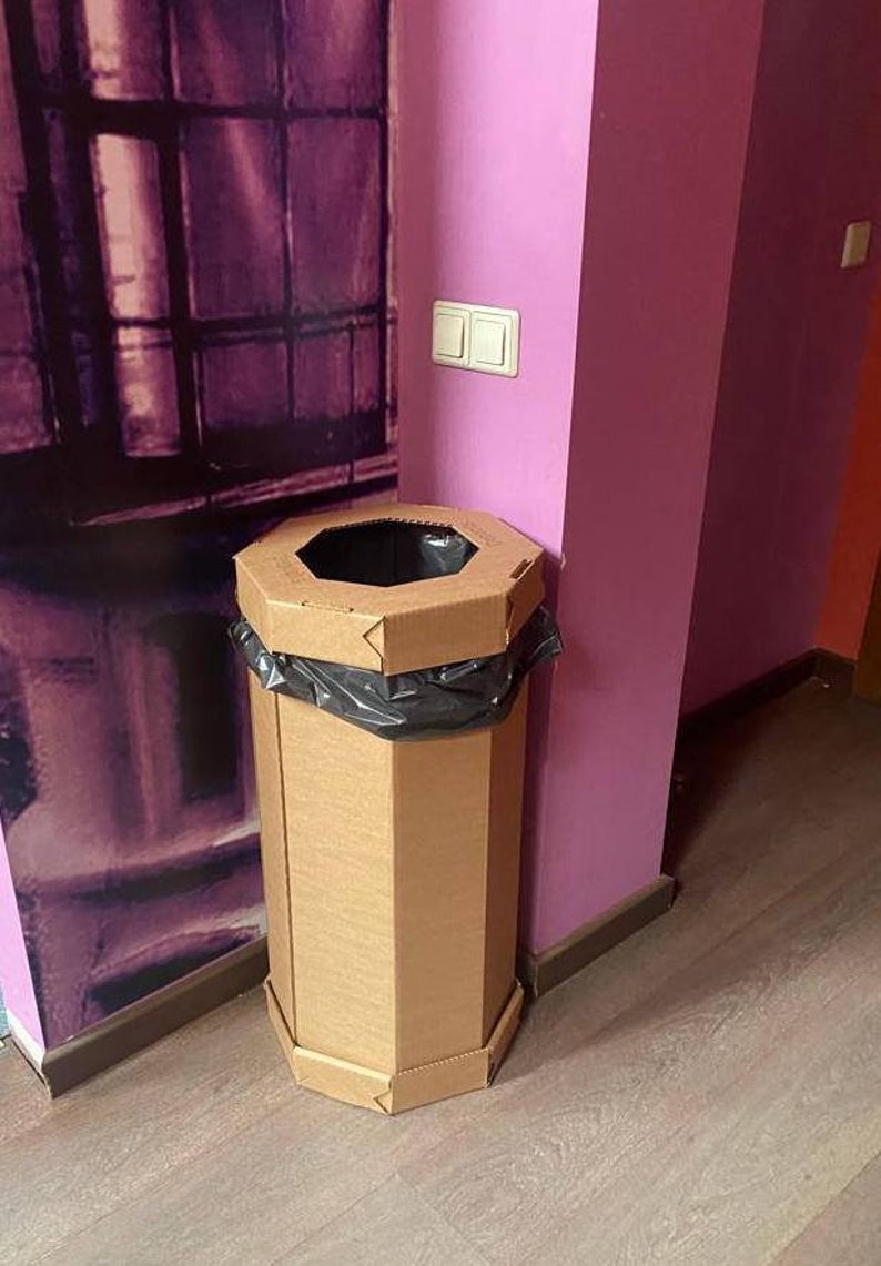 Cardboard Trash Can, Garbage Can for Waste Paper and Plastic Waste ...