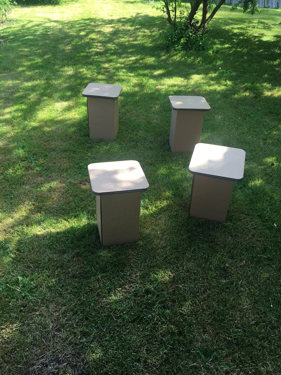 Cardboard Stools. Set of 4. Temporary, Camps Furniture. Camping Stools ...