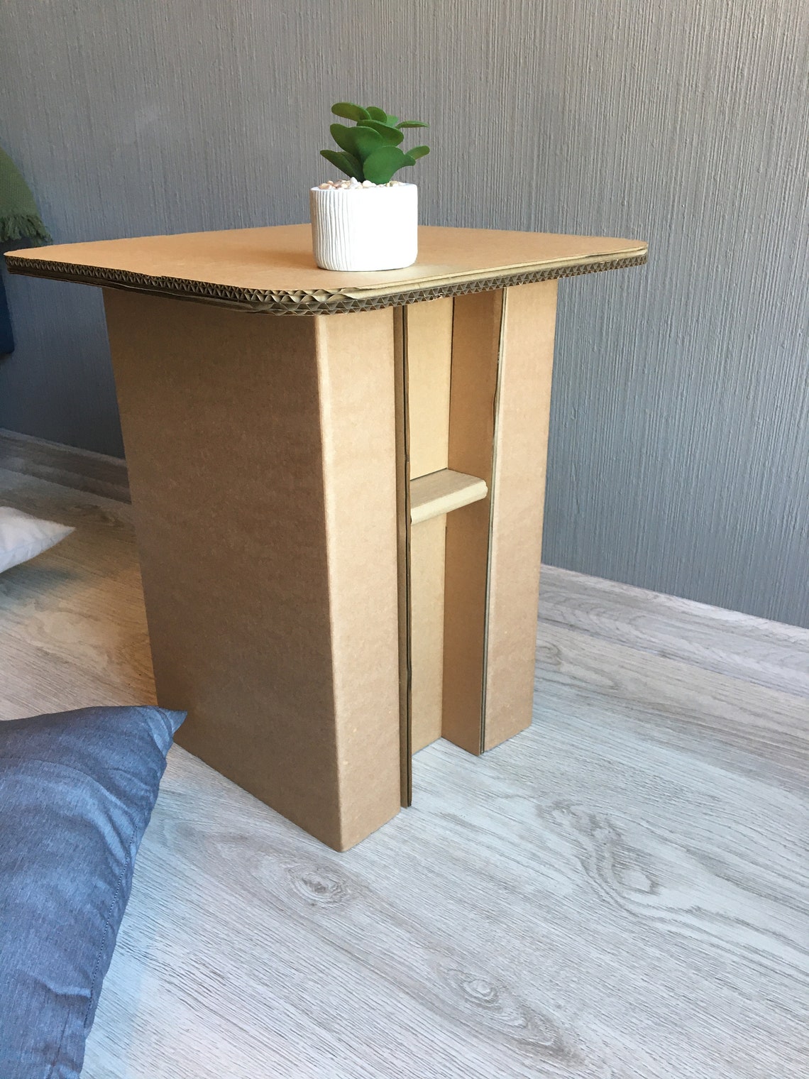 Cardboard Bedside Table. for Camps, Summer Houses, Temporary Furniture ...