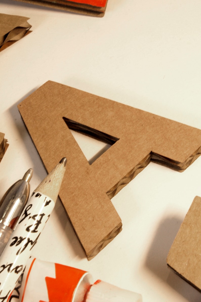 Cardboard Letters and Numbers. Alphabet. Set of 26 Letters 10 Digits ...
