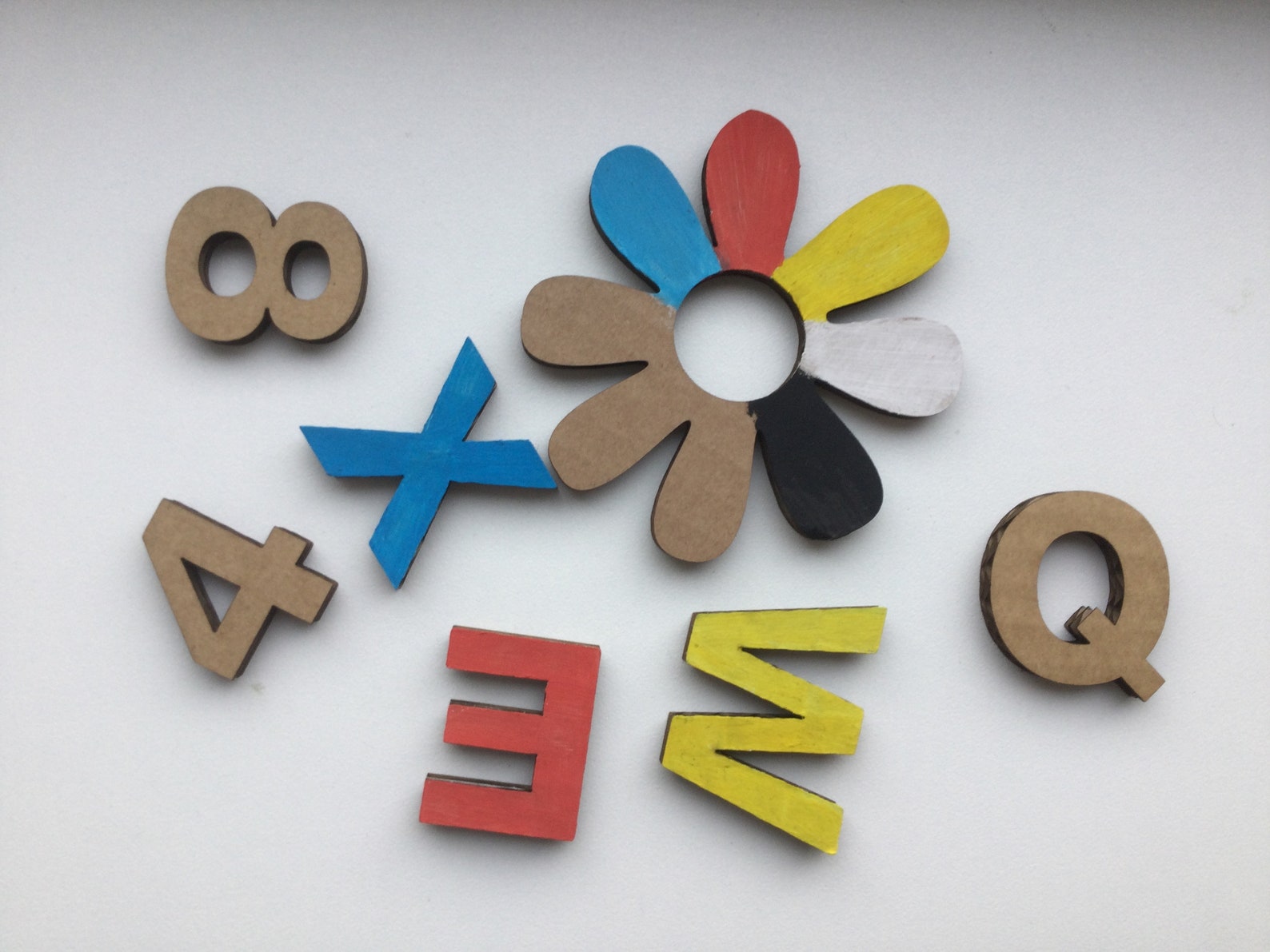 Cardboard Letters and Numbers. Alphabet. Set of 26 Letters 10 Digits ...