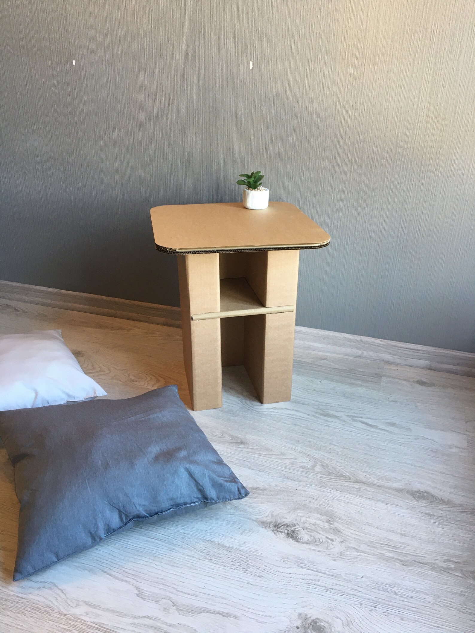Cardboard Bedside Table. for Camps, Summer Houses, Temporary Furniture ...