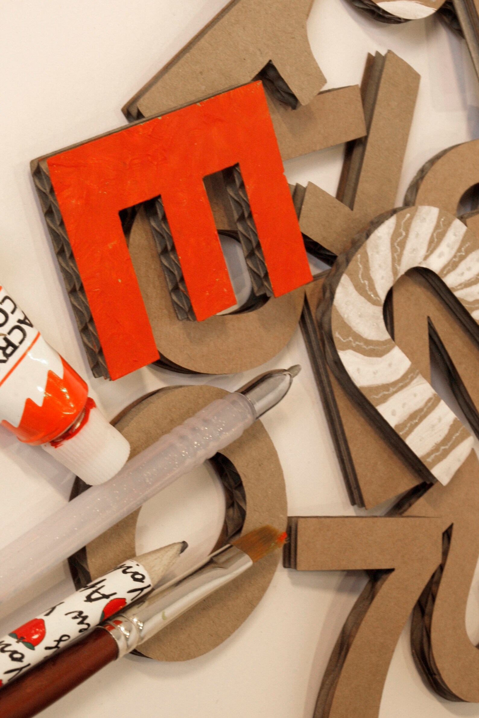 Cardboard Letters and Numbers. Alphabet. Set of 26 Letters 10 Digits ...