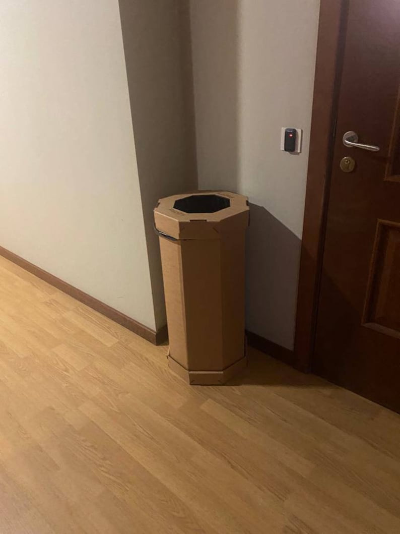Cardboard Trash Can, Garbage Can for Waste Paper and Plastic Waste ...